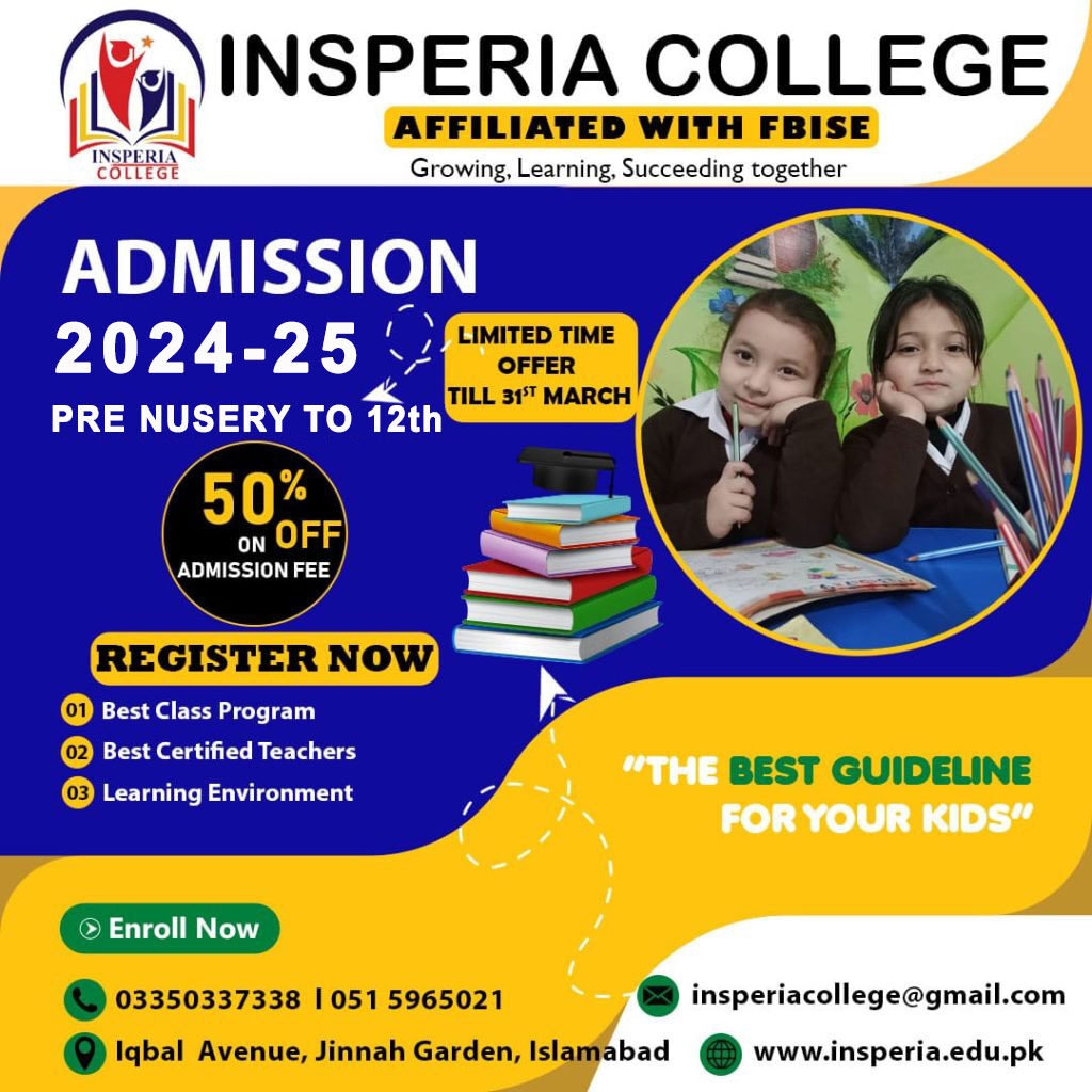 ADMISSION OPEN-INTAKE 2024-25 – Insperia College